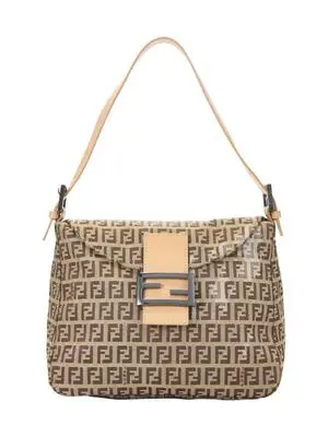 Fendi Zucca Canvas Shoulder Bag - Beige