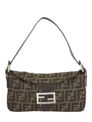 Fendi Zucca Canvas Shoulder Bag - Brown