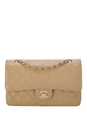 CHANEL Chanel Quilted Caviar Classic Double Flap Medium Shoulder Bag