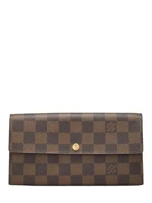 LOUIS VUITTON Damier Ebene Sarah Wallet - Brown