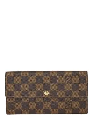 LOUIS VUITTON Damier Ebene Sarah Wallet - Brown