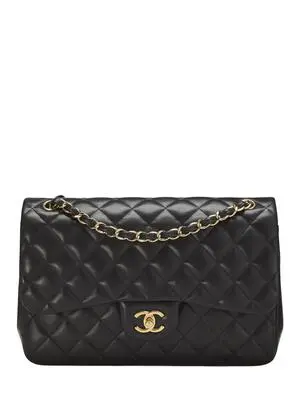 CHANEL Quilted Lambskin Classic Double Flap Jumbo
