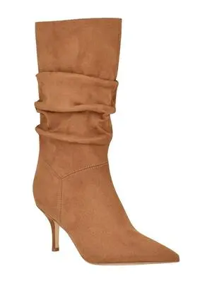Nine West Pointed Toe Stiletto Boots - Dark Natural