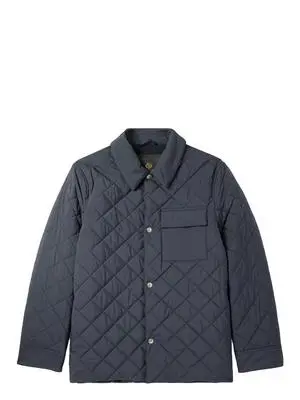 Loro Piana Ampay Quilted Shell Shirt Jacket - Blue
