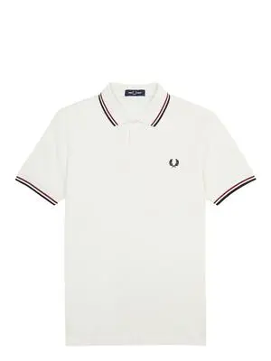 Fred Perry Twin Tipped Piqué Cotton Polo Shirt - White