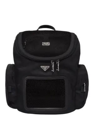 Prada Re-nylon And Saffiano Leather Pet Bag - Black