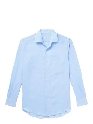 Loro Piana André Arizona Linen Shirt - Blue