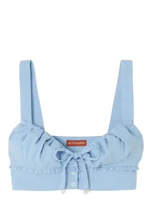 Altuzarra Bijou Cropped Top - Light Blue
