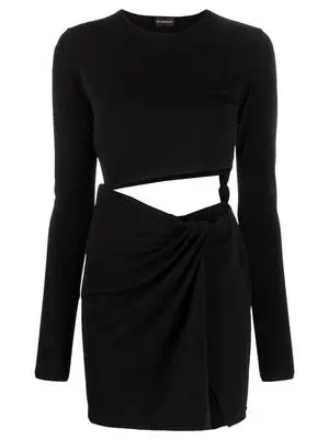 Andamane Cut-out Long-sleeved Minidress - Black