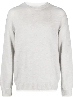 MSGM Long-sleeved Knitted Sweatshirt - Grey
