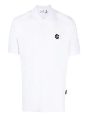 Philipp Plein Logo-patch Short-sleeve Polo Shirt - White