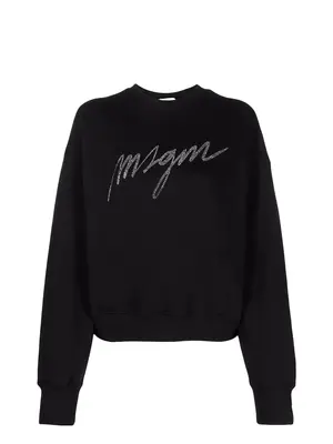 MSGM Rhinestone-embellished Sweatshirt - Black