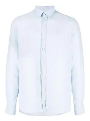 HACKETT Logo-embroidered Ramie Shirt
