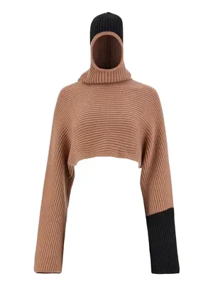 FERRAGAMO Colour-block Ribbed Jumper - Neutrals