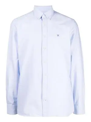 HACKETT LONDON Logo-embroidered Cotton Shirt - Blue