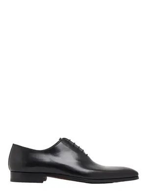 Magnanni Almond-toe Leather Oxford Shoes - Black
