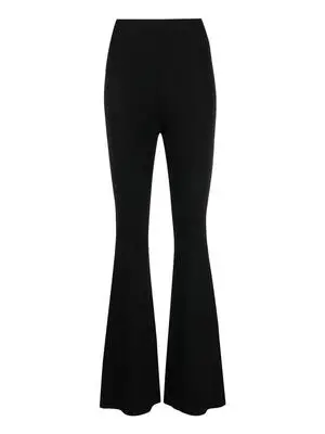 Stella McCartney Ribbed-knit Flared Trousers - Black