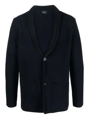 Brioni Waffle-knit Button-up Cardigan - Blue