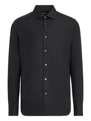 Zegna Trofeo Cotton Shirt - Black