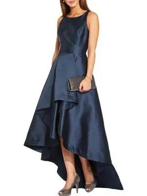 Adrianna Papell Mikado High-low Gown - Midnight
