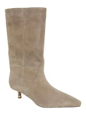 KENNETH COLE Meryl Pointed Toe Boots - Taupe Suede