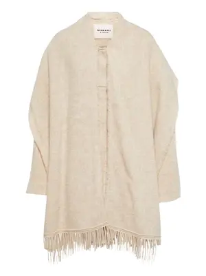 MARANT ETOILE Faty Scarf-detailed Wool-blend Coat - Neutrals