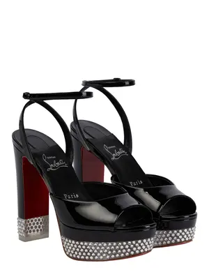 CHRISTIAN LOUBOUTIN Cassandrina Alta 130 Embellished Sandals - Black