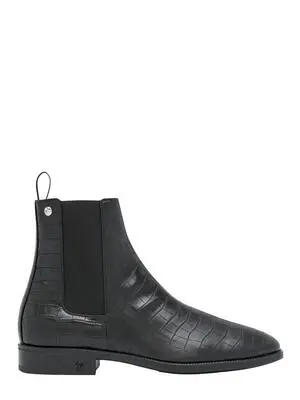GIUSEPPE ZANOTTI Croc-embossed Chelsea Boots - Nero