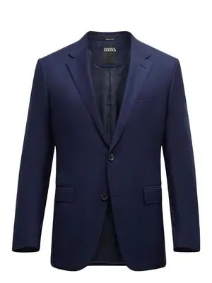 Zegna Apos;s Solid Wool Blazer - Navy Solid