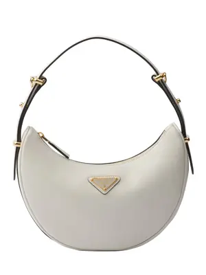 Prada Arqué Small Leather Shoulder Bag - White