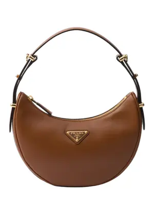 Prada Arqué Small Leather Shoulder Bag - Cognac