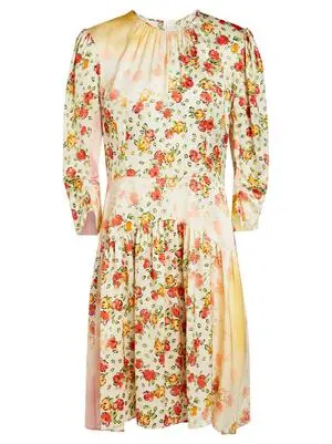 Marni Floral-print Gathered Mini Dress - Cream
