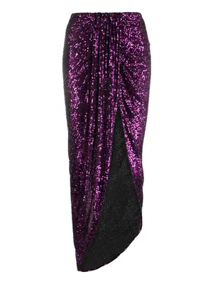 Nervi High-waisted Sequin-embellished Skirt - Purple