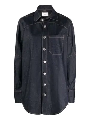 Coperni Moto Oversized Denim Shirt - Blue