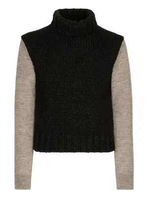 Dolce & Gabbana High-neck Chunky-knit Jumper - Black