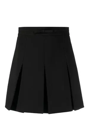 Red Valentino Bow-embellished Pleated Miniskirt - Black