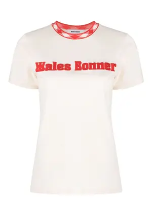 WALES BONNER Logo-appliqué T-shirt - Neutrals