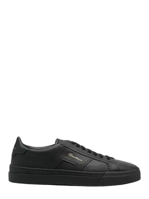Santoni Leather Low-top Sneakers - Black