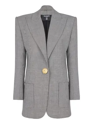 Balmain Single-breasted Wool Blazer - Grey
