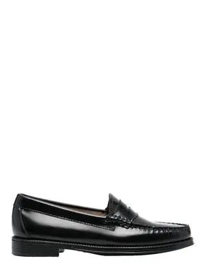 G.H.BASS Round-toe Leather Loafers - Black