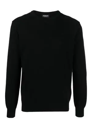 DONDUP Logo-plaque Fine-knit Jumper - Black