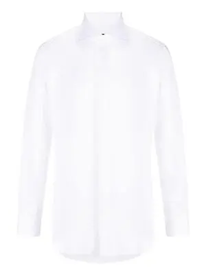 BARBA NAPOLI Cutaway-collar Long-sleeve Shirt - White