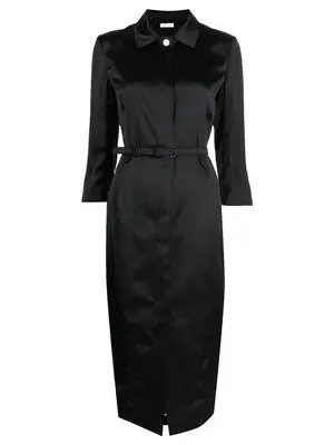 Thom Browne Belted-waist Shirtdress - Black