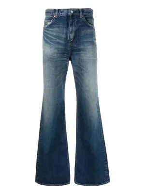 Saint Laurent 70's Whiskering-effect Bootcut Jeans - Blue