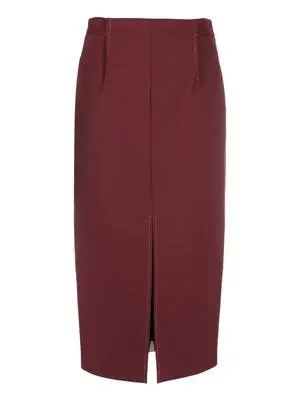 Patrizia Pepe Pleat-detailing High-waisted Skirt - Red