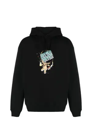 Martine Rose Better Days-print Cotton Hoodie - Black