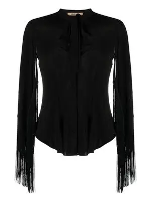 Roberto Cavalli Fringe-cuff Shirt - Black