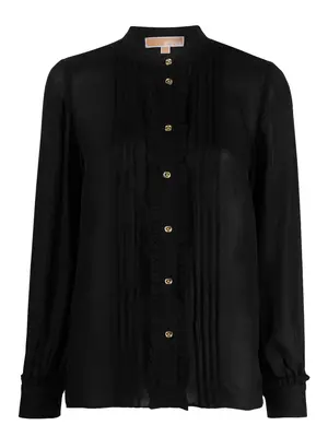 Michael Kors Ruffled Buttoned Shirt - Black