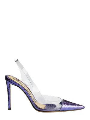 Alexandre Vauthier 105mm Metallic-finish Pumps - Blue