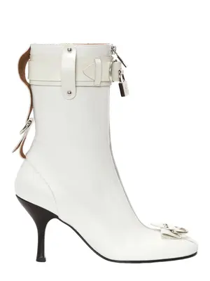 JW Anderson Padlock Ankle Boots - White